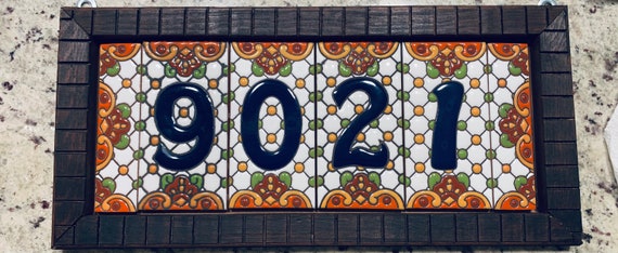 Orange Numbers With Border House Numbers Sign Talavera - Etsy