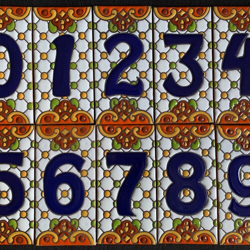 Talavera House Numbers 1234567890 - Etsy