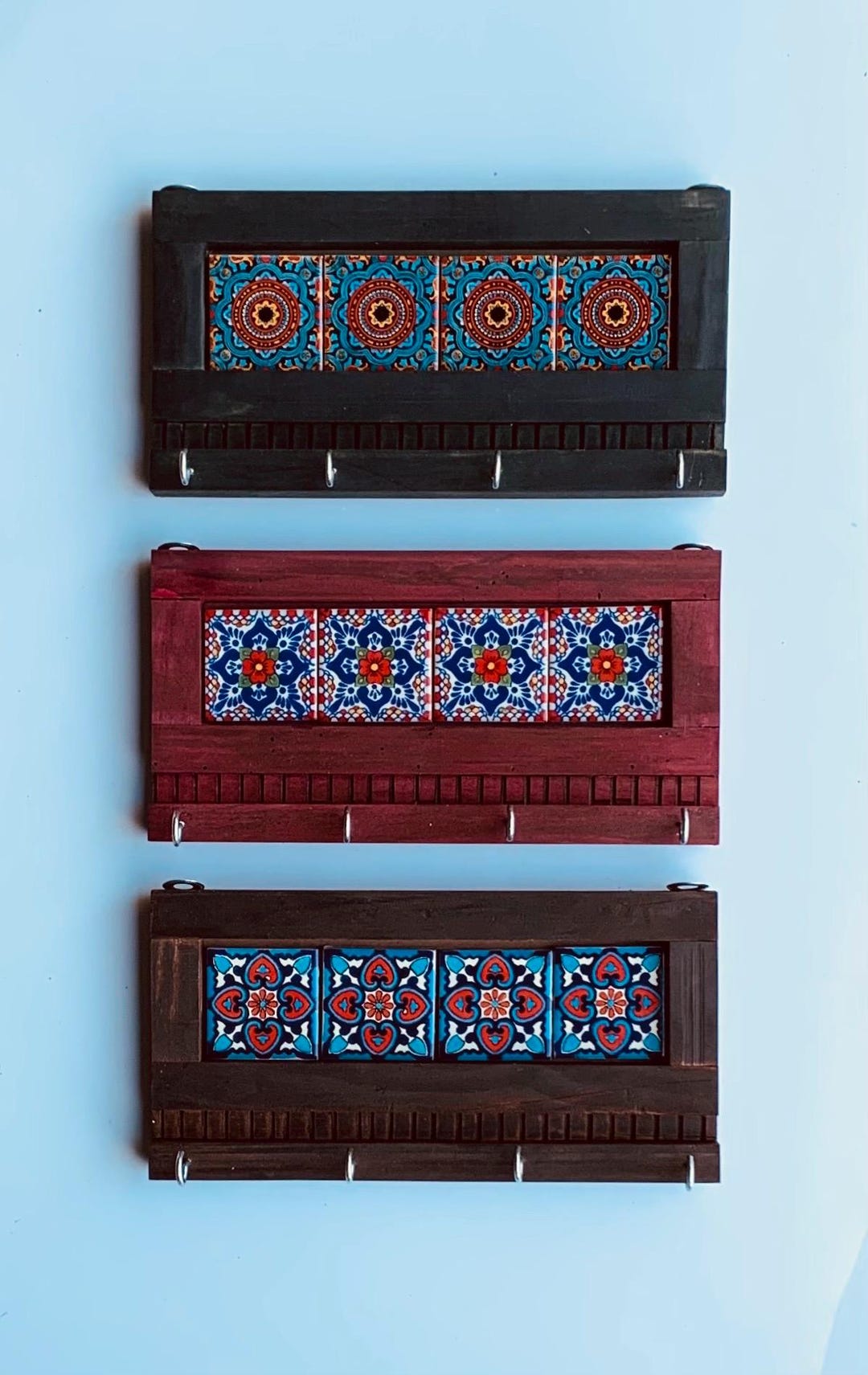 Key Holder for Wall, Key Rack, Key Hanger, Mexican Tile, Ceramic Tile ...