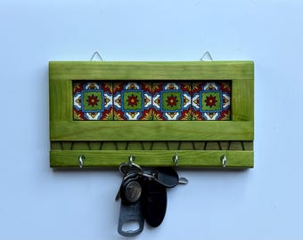 Key Holder for Wall, Key Rack, Key Hanger, Mexican Tile, Ceramic Tile ...