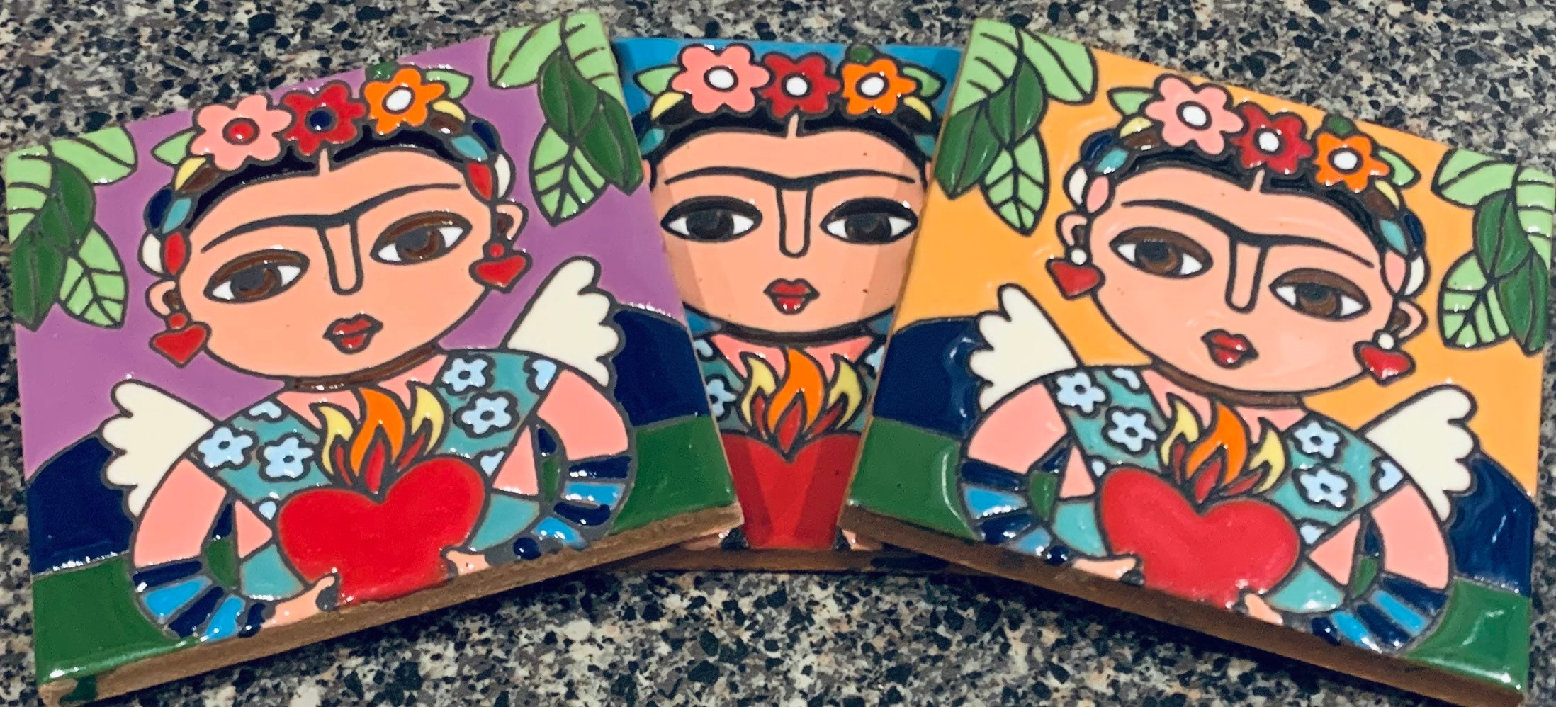 Talavera Mexican Tile Frida Kahlo Day of the Dead Ceramic - Etsy