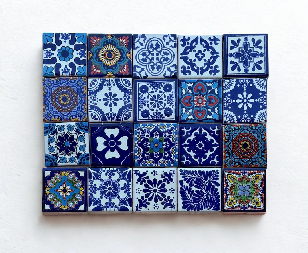 Handmade Talavera Ceramic Tile: Mexican Folk Art Mosaic Accent 2x2 - Etsy