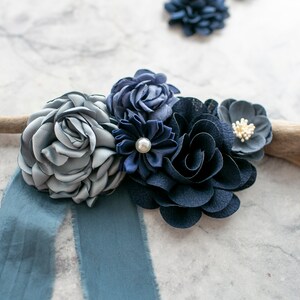 Fabric Flower Variety Bundle | Midnight Blue Flower Pack | Navy Blue ...