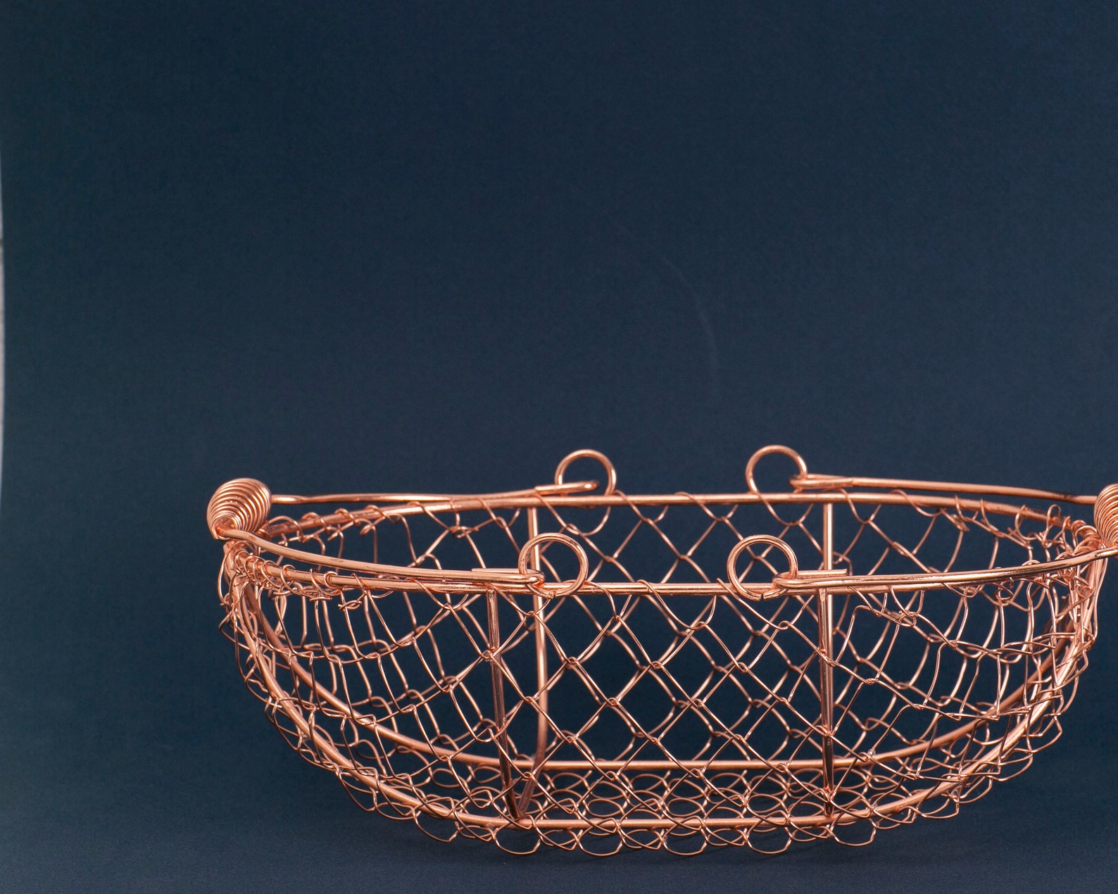 Copper Wire Rose Gold Metal Basket Shallow Pink Double Swing | Etsy