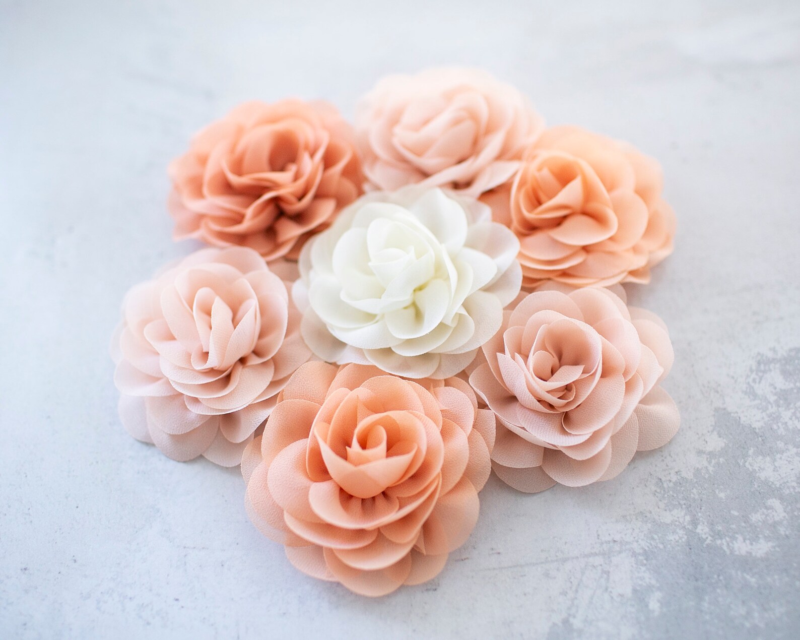 Whimsical Chiffon Fabric Flowers 8.5cm Chiffon Garden Rose - Etsy