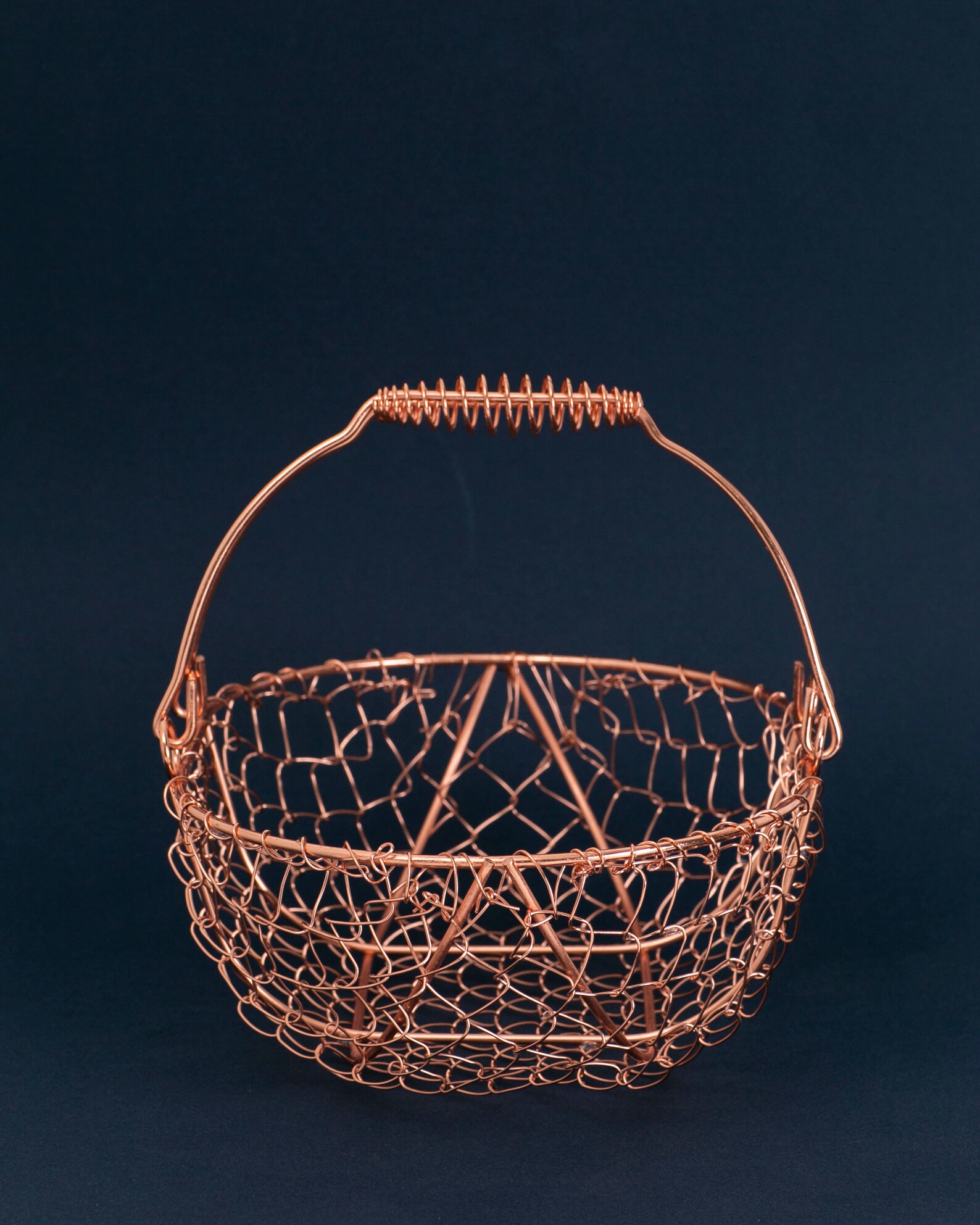Copper Wire Rose Gold Metal Basket Shallow Pink Double Swing - Etsy
