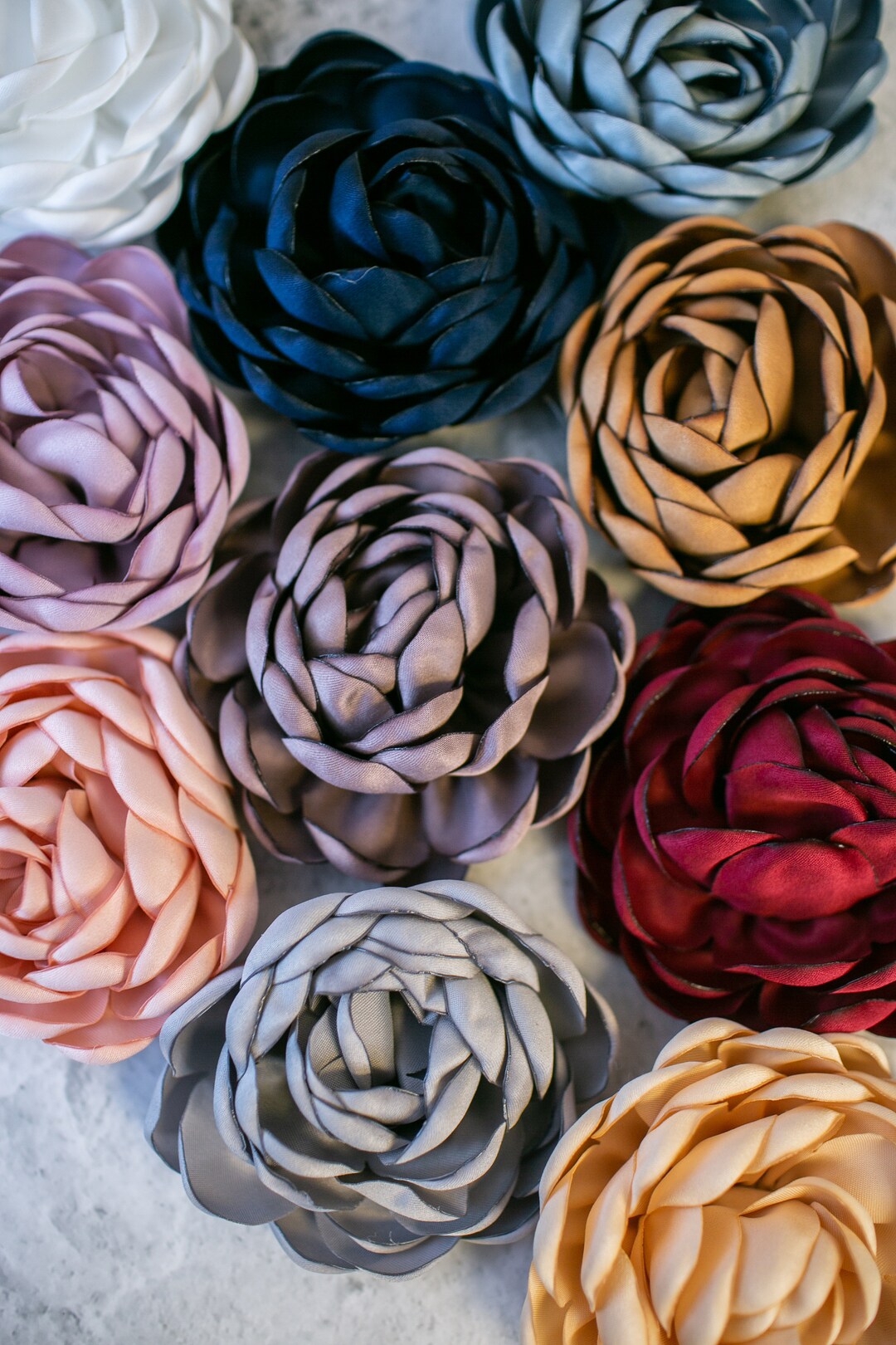 3.5 Fabric Roses Large 3D Burned Edge Peony Artificial Satin Garden ...