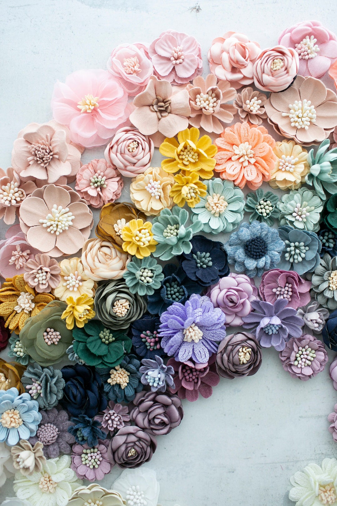 Petite Faux Flower Grab Bag | Mini Millinery Fabric, Woven and Felt ...