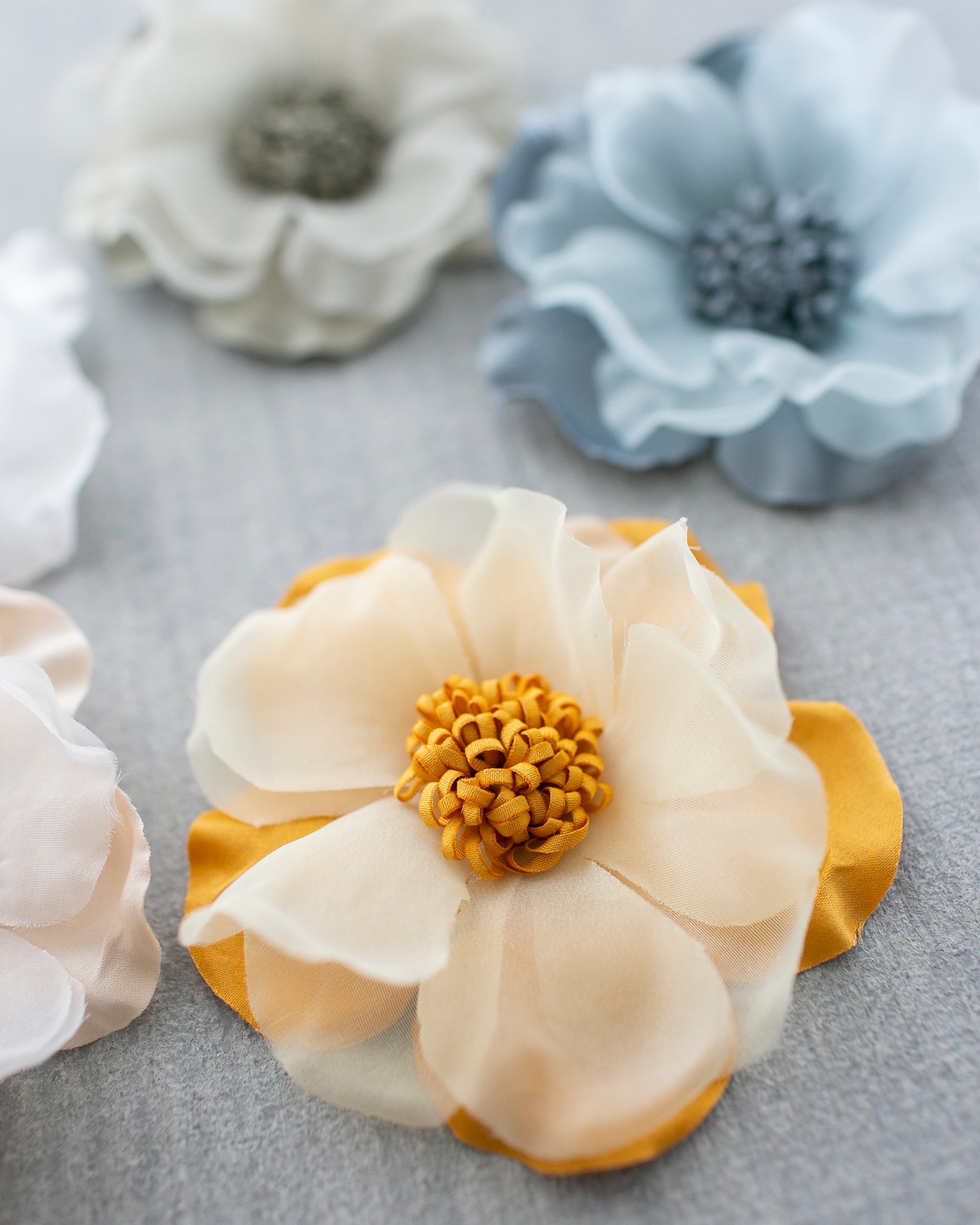 Whimsical Organza Fabric Flowers Faux Camellia or Magnolia - Etsy