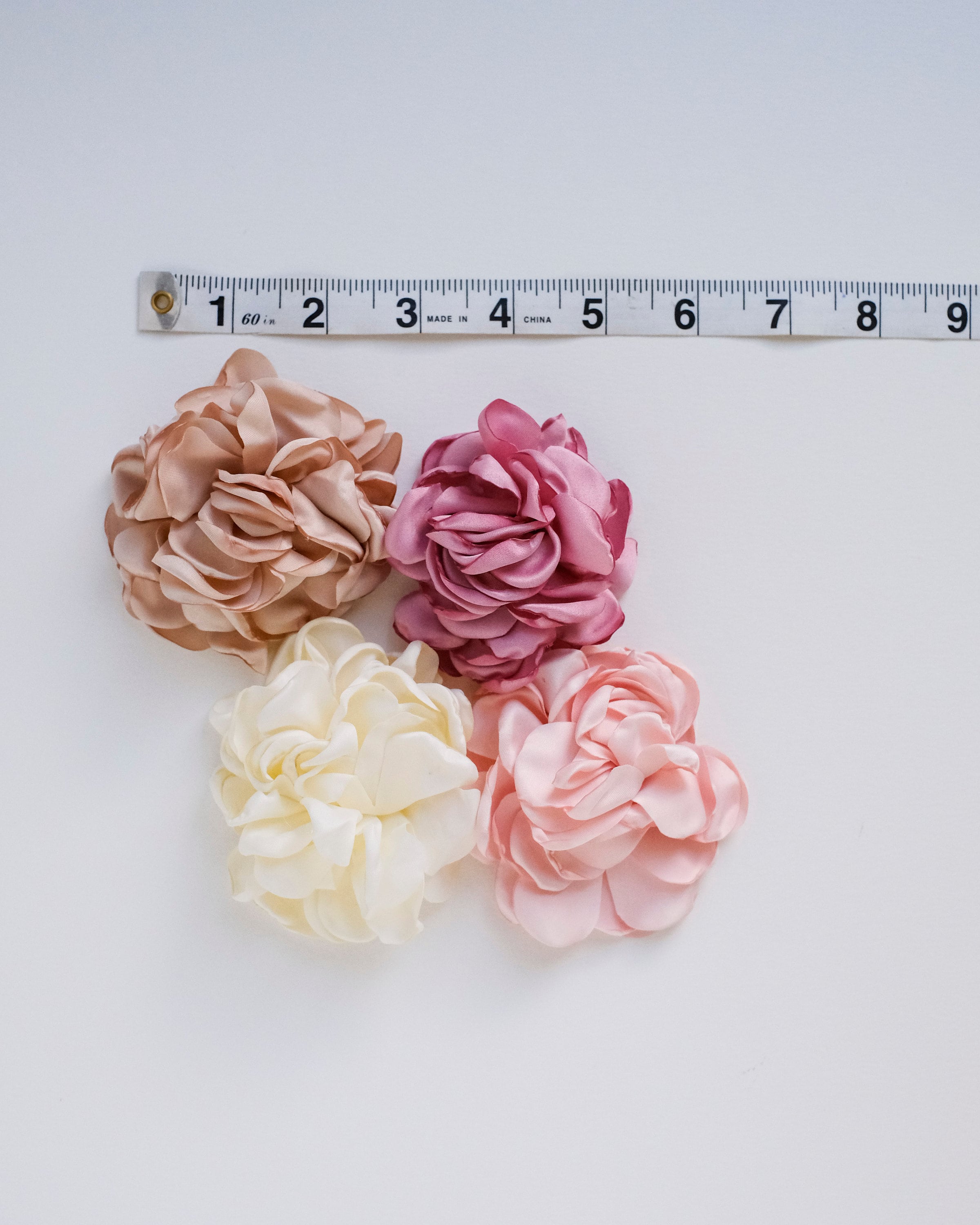Fabric Flower Ivory or Pink Satin Rose Large Artificial - Etsy