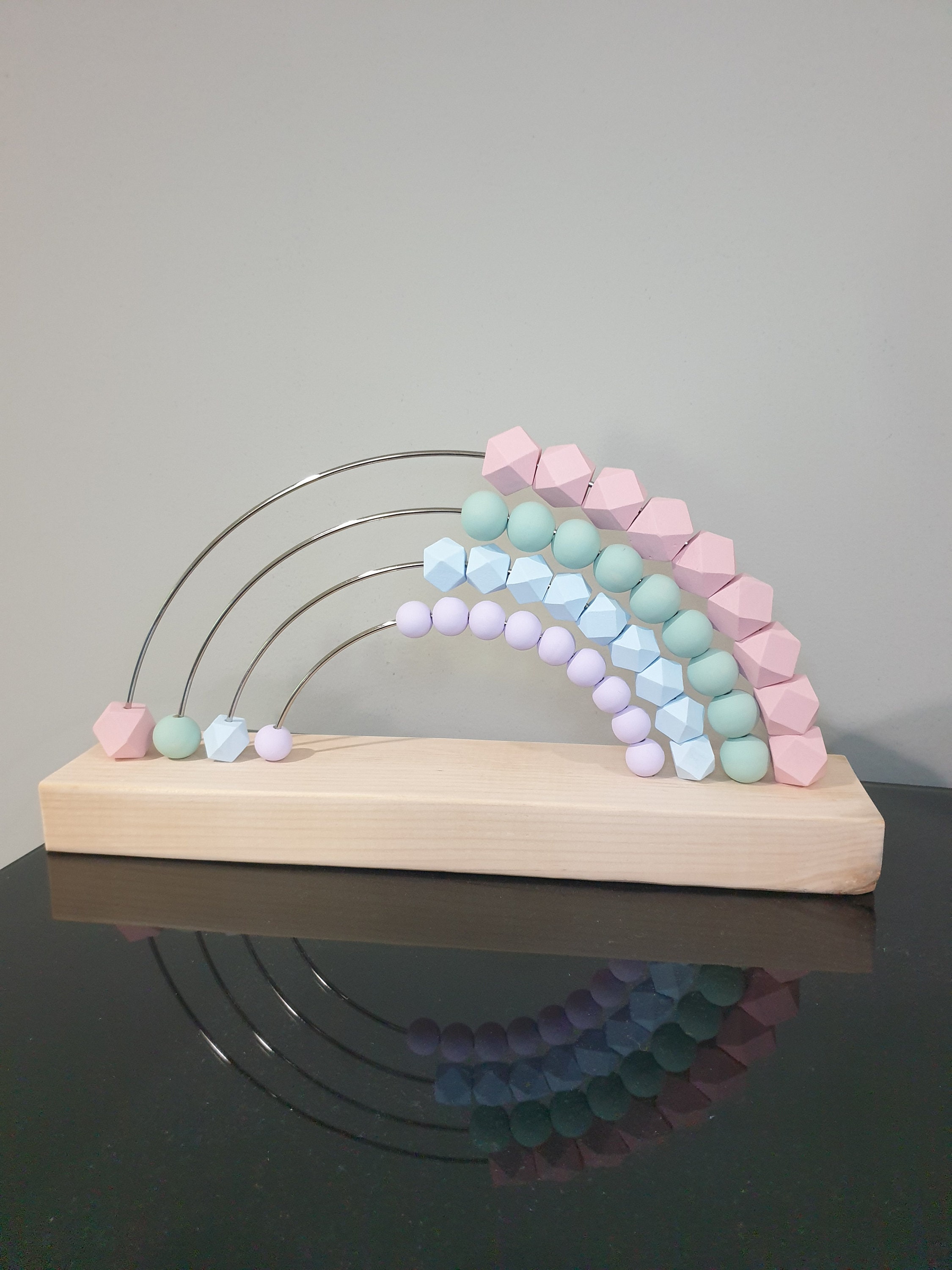 Nautral Wood Pastel Rainbow Abacus / Baby Nursery Toy / Gender Neutral ...