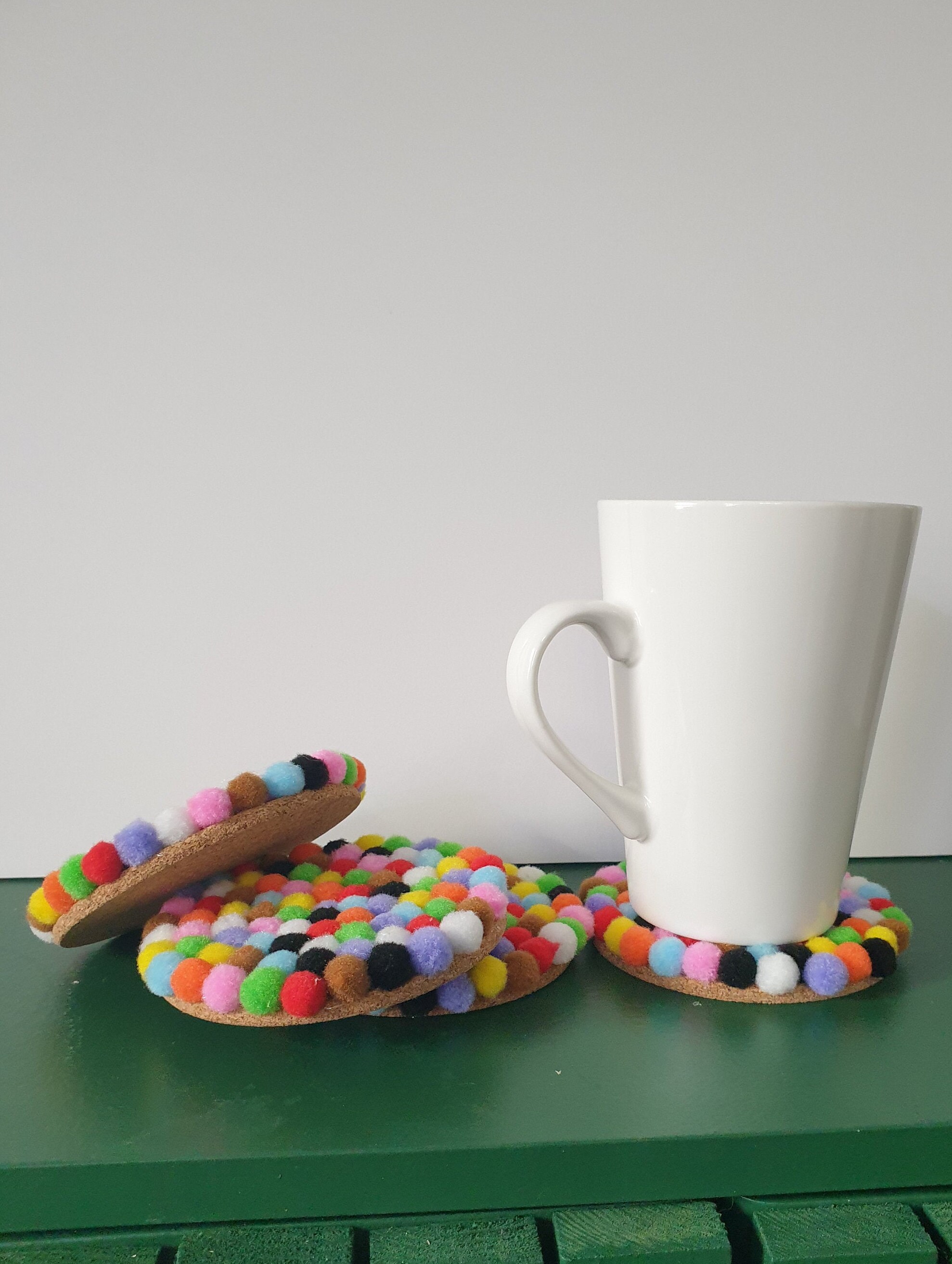 Round Rainbow Coasters Ball Coasters Set of 4 pcs Coaster | Etsy