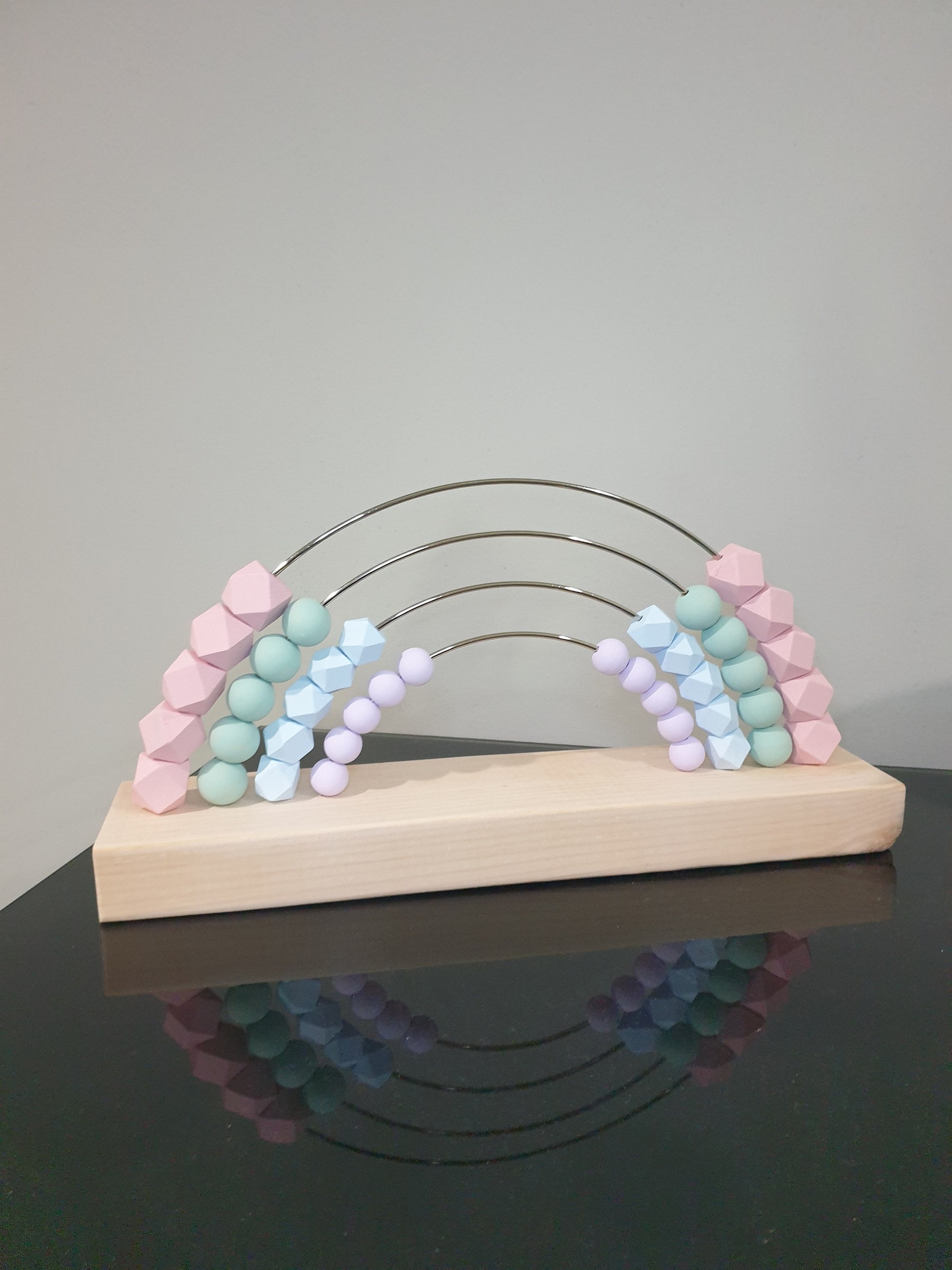 Nautral Wood Pastel Rainbow Abacus / Baby Nursery Toy / Gender Neutral ...