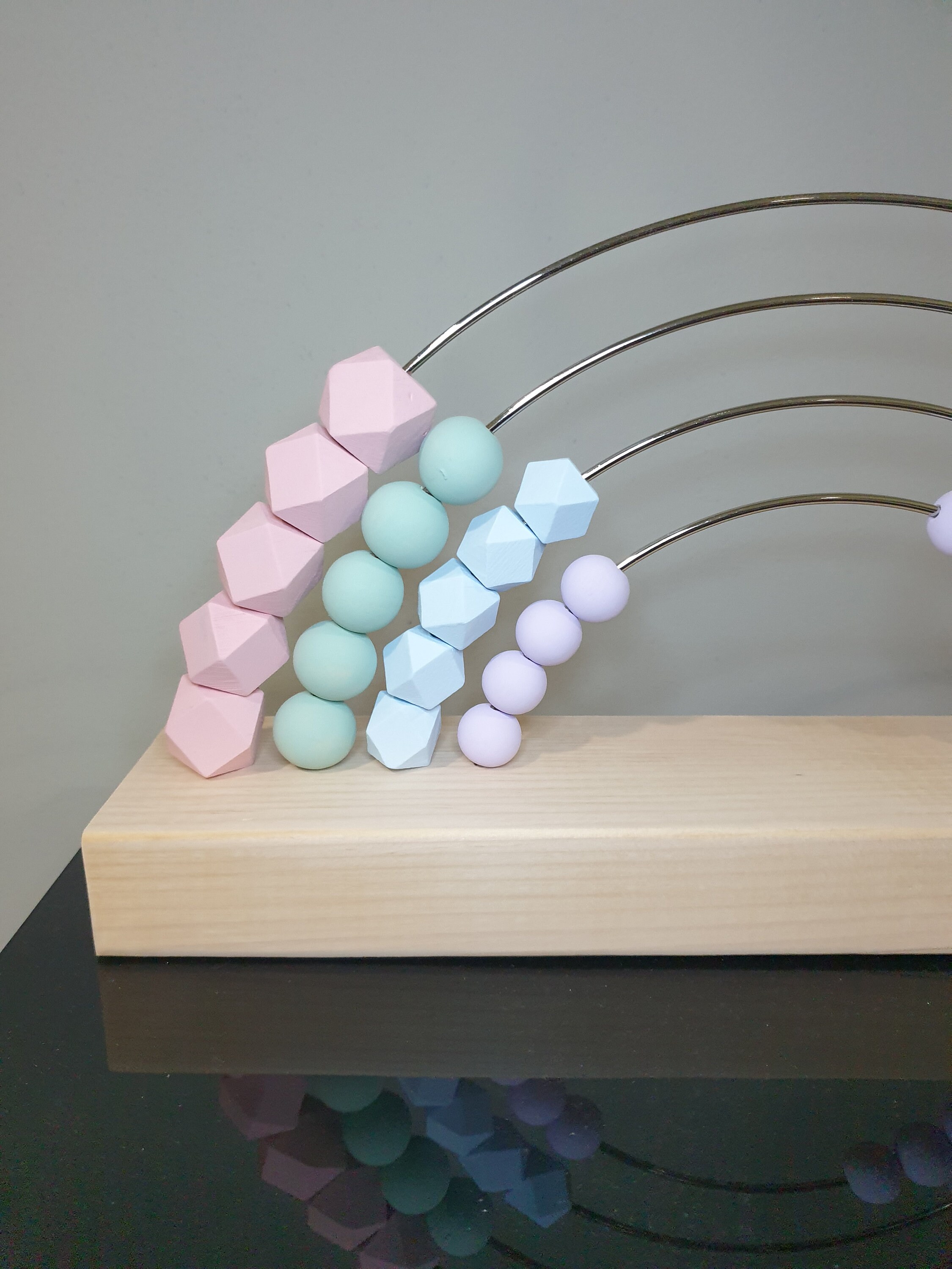 Nautral Wood Pastel Rainbow Abacus / Baby Nursery Toy / Gender Neutral ...