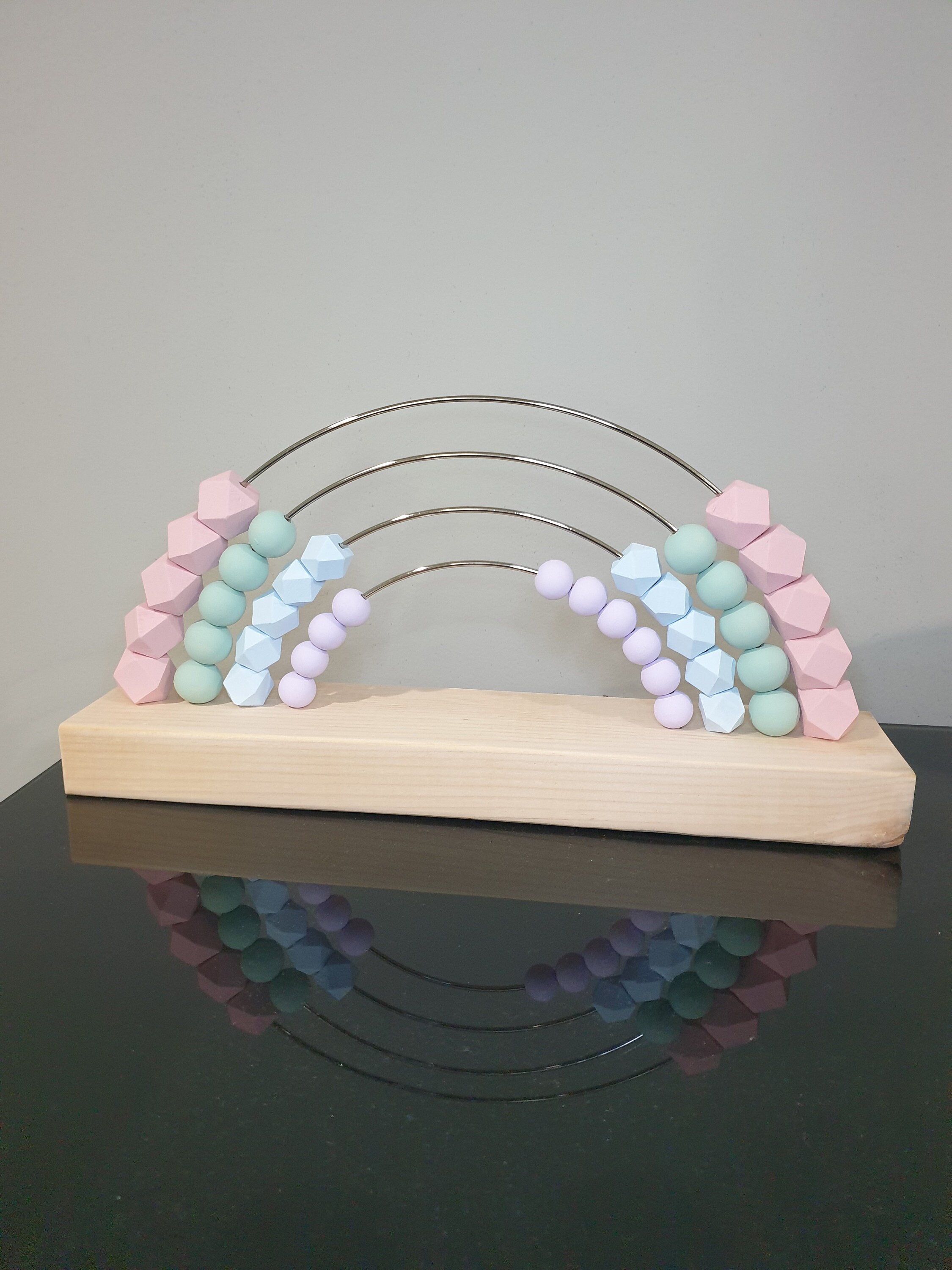 Nautral Wood Pastel Rainbow Abacus / Baby Nursery Toy / Gender Neutral ...