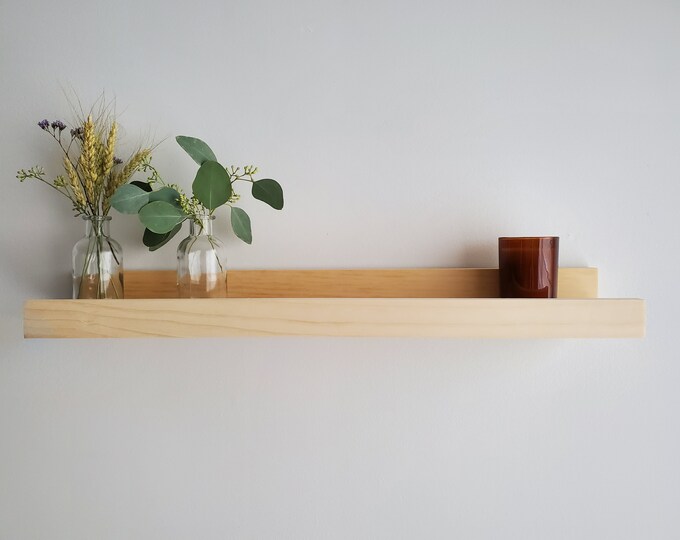 836 Wood Photo Ledge Shelf / Picture Frame Ledge / Floating Shelf ...