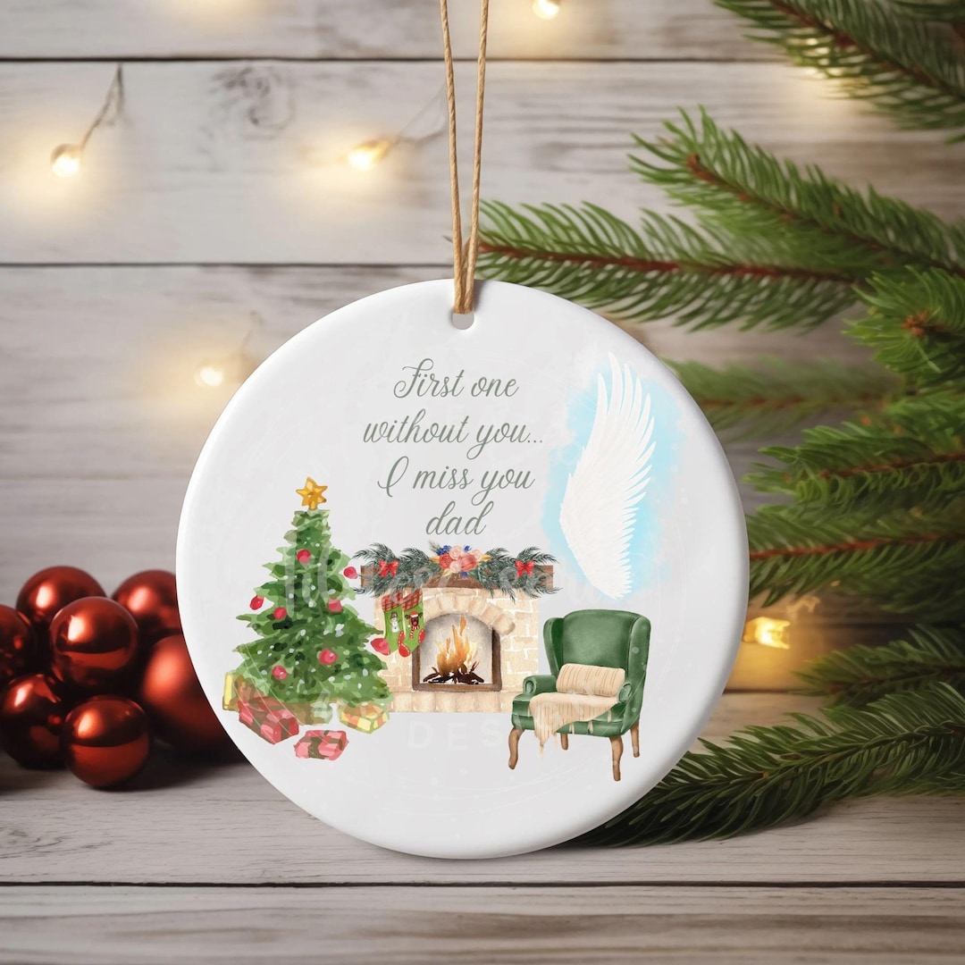 First Christmas Without Dad Memorial Ornament Missing Dad Christmas ...