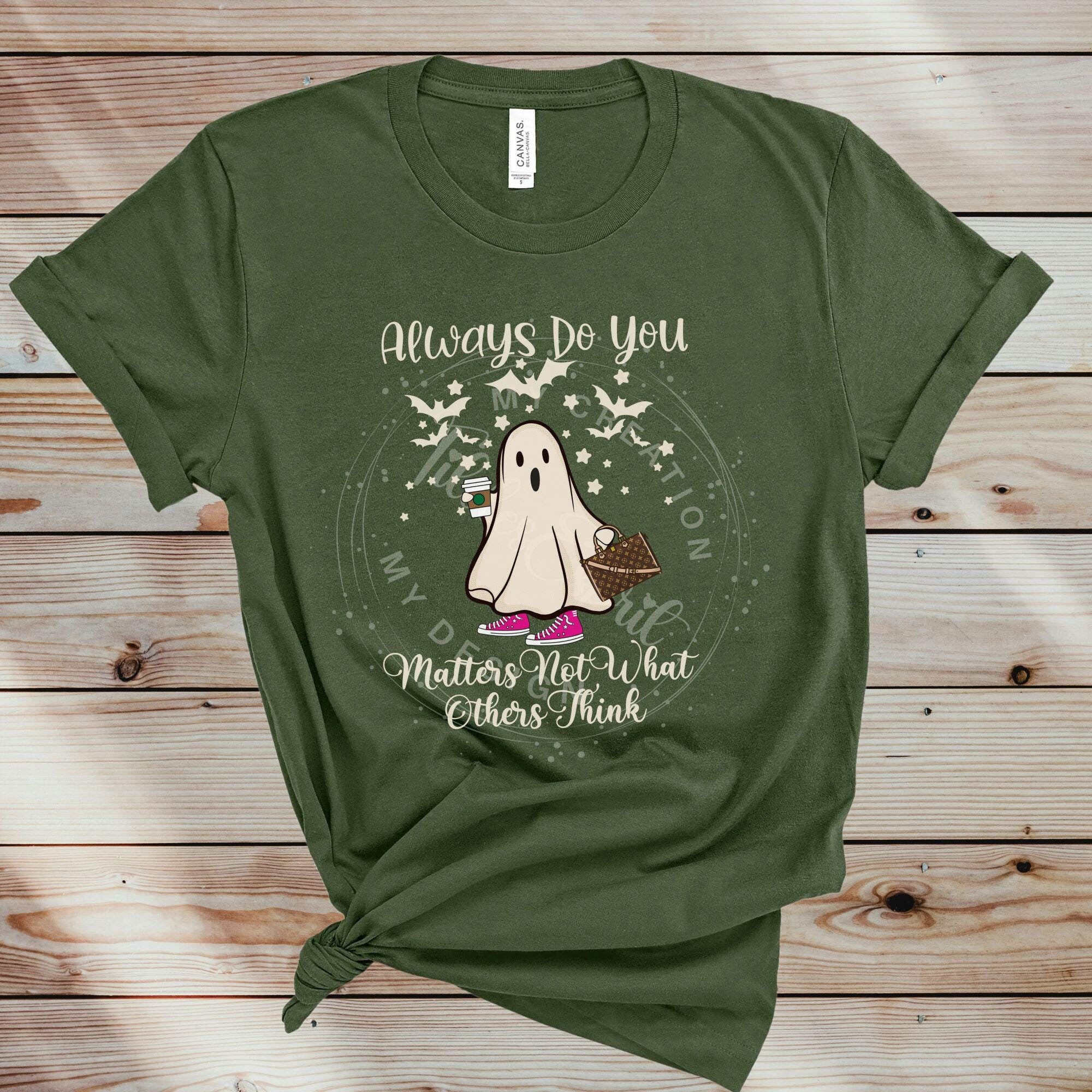 Retro Halloween Ghost Positve Energy Affirmation Shirt Cute Ghost ...