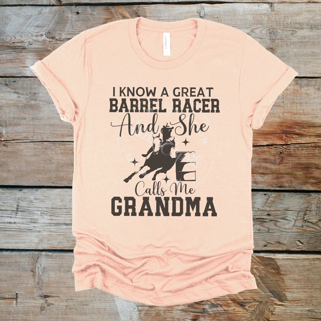 Barrel Racing Horse Tee for Proud Rodeo Grandma,girl Barrel Racer Top ...