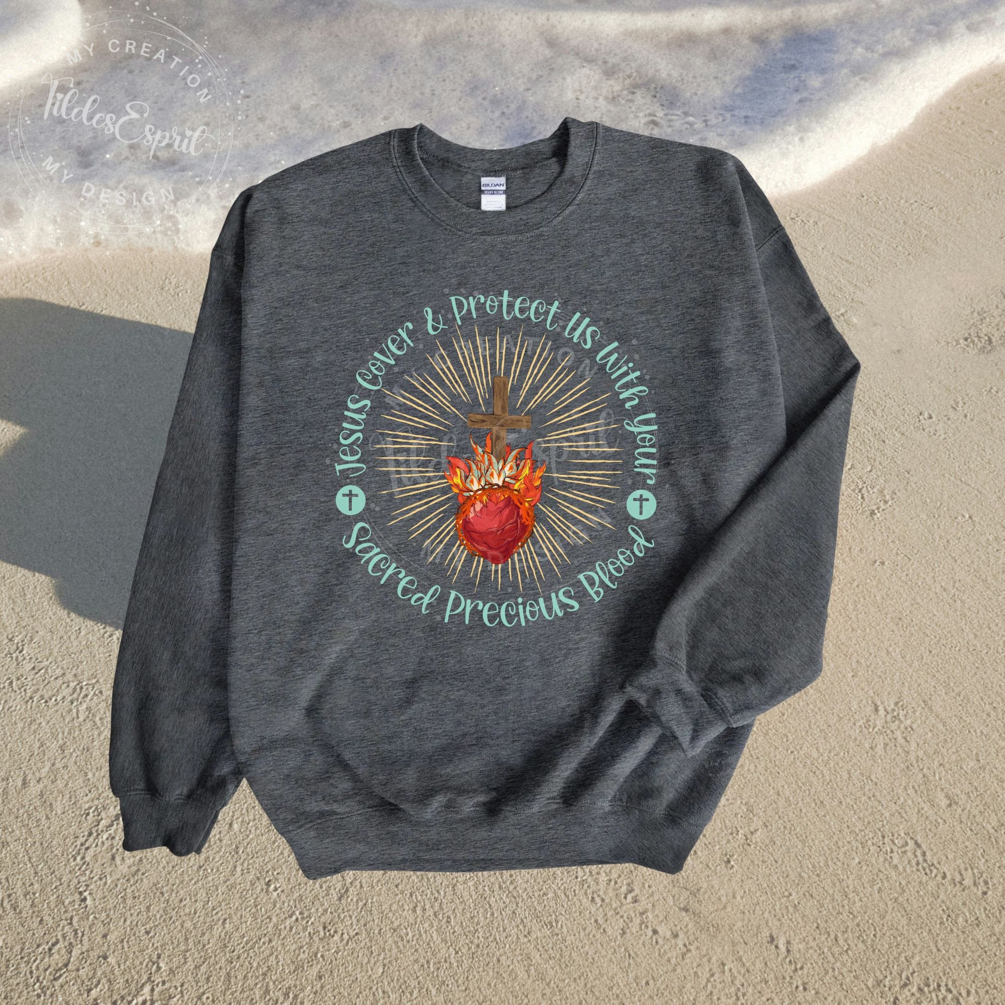Sacred Heart of Jesus Catholic Faith Sweatshirt, Catechism Religious ...