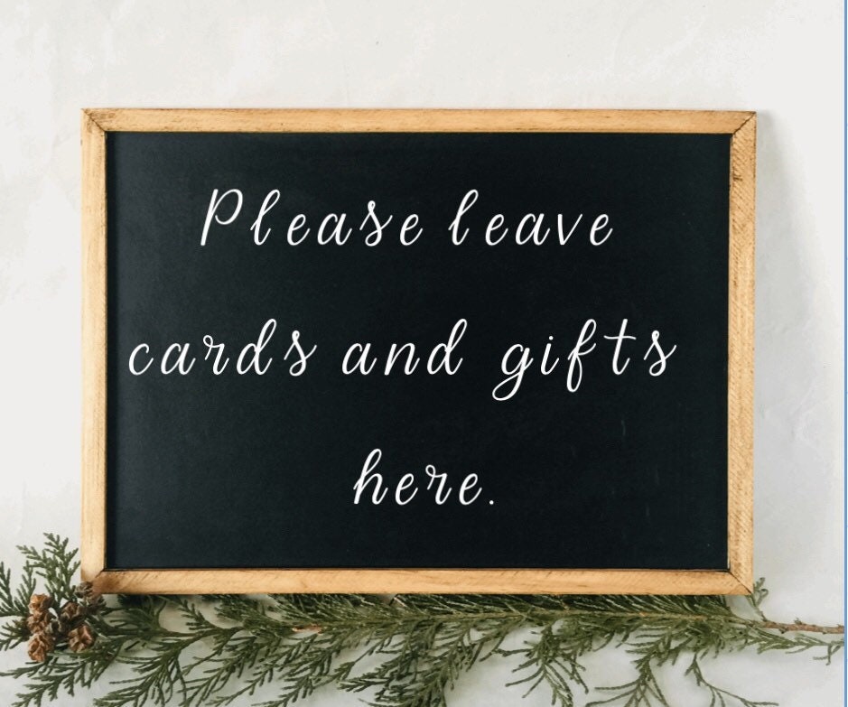 Please Leave Cards and Gifts Here Blackboard Style - Etsy UK