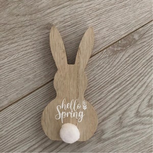 Freestanding Hello Spring Wooden Bunny Decoration Uk ,hello Spring ...