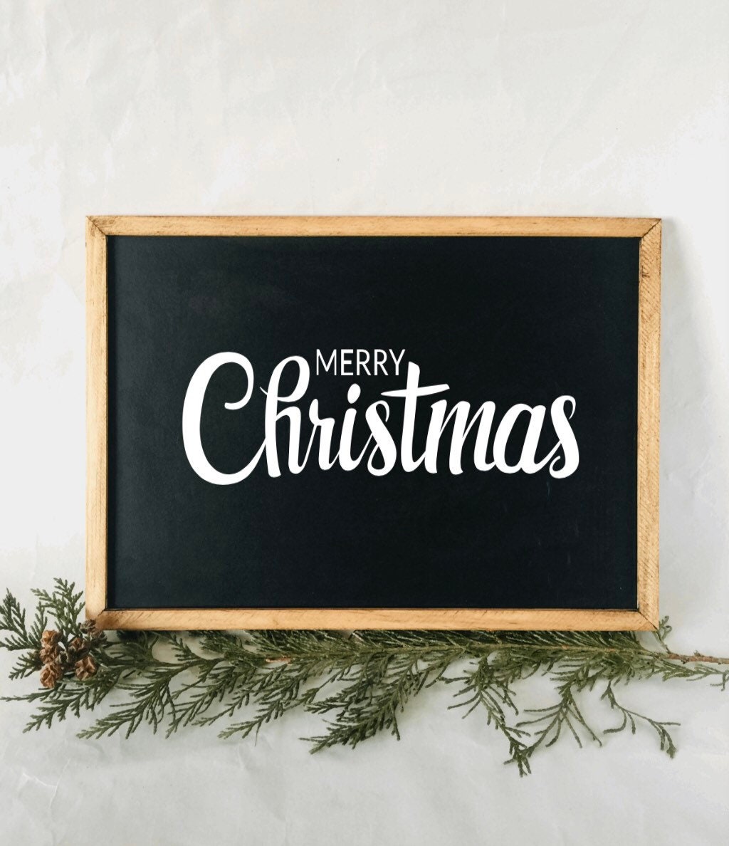 Merry Christmas chalkboard sign farmhouse winter | Etsy