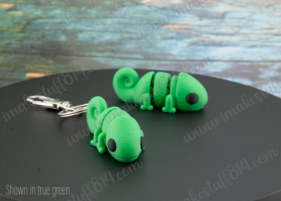 Chameleon 3d Printed Keychain, Just Because Gift for Chameleon ...