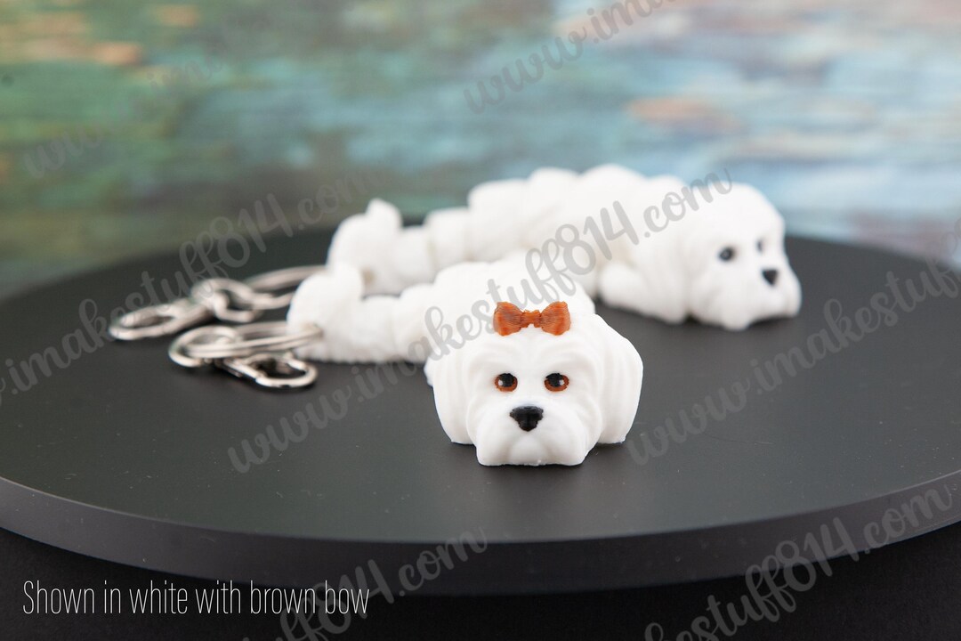 Maltese 3d Printed Keychain, Christmas Gift for Dog Lover, 3d Dog ...