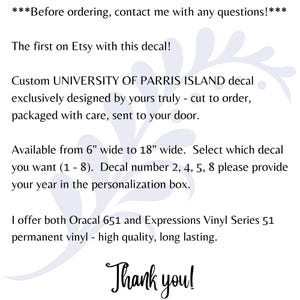 USMC Car Decal for Men, University of Parris Island, Boot Camp ...