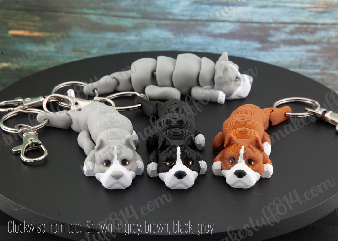 American Bully 3d Printed Keychain, Just Because Gift for Dog Lover, 3d ...