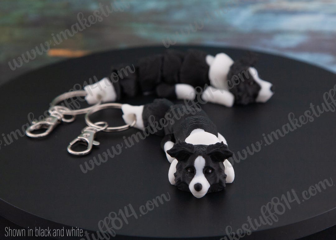 Border Collie 3d Printed Keychain, Just Because Gift for Dog Lover, 3d ...