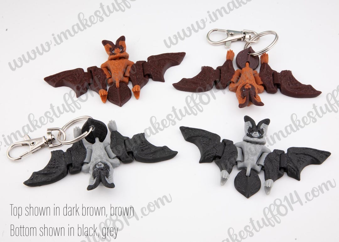 Bat 3d Printed Keychain, Just Because Gift for Bat Lover, Bat Figurine ...