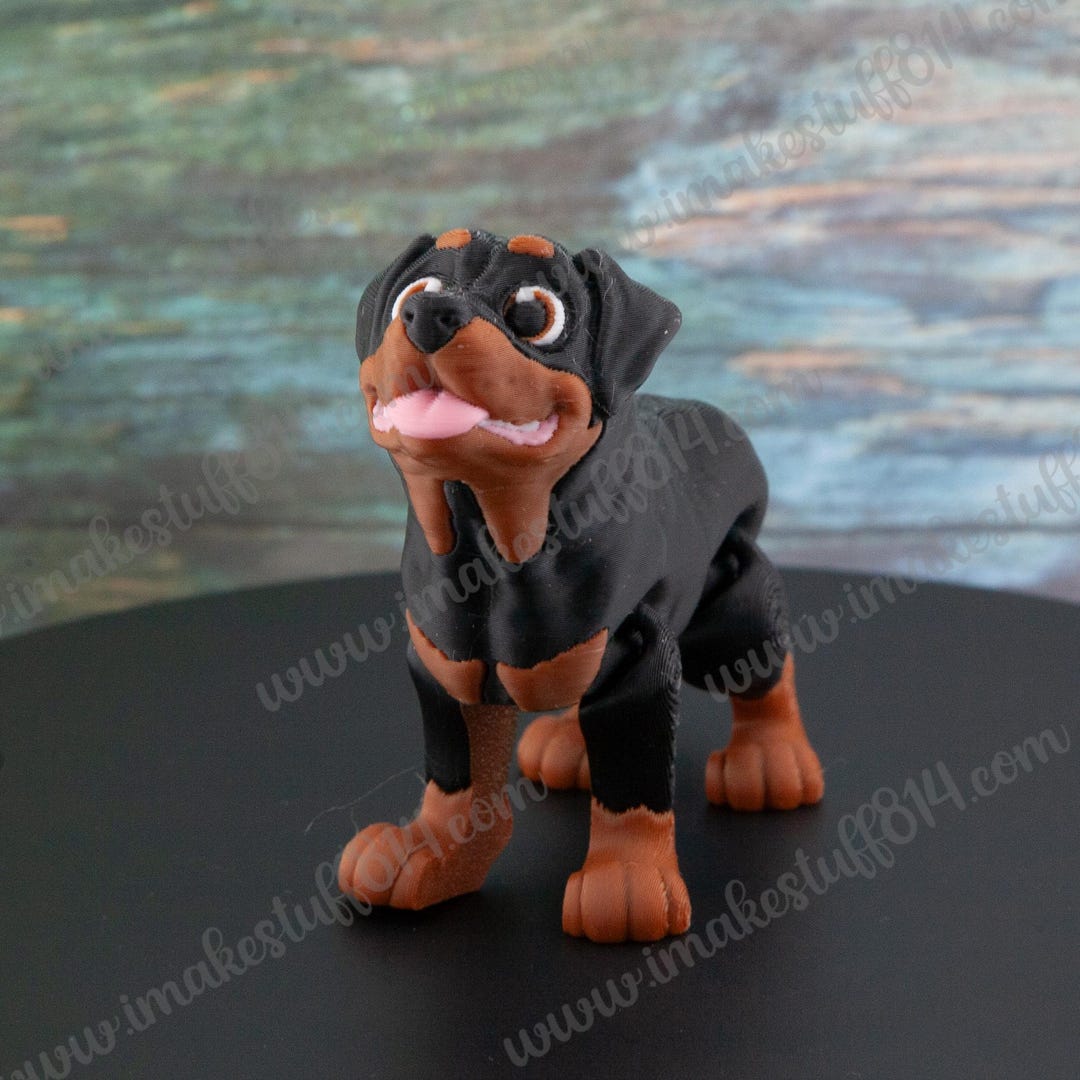 Rottweiler 3d Printed Fidget Pocket Pet, Just Because Gift for Dog ...
