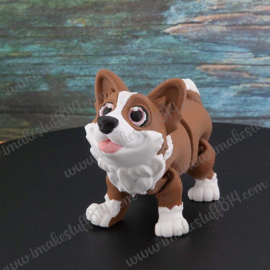 Corgi 3d Printed Fidget Pocket Pet, Mother's Day Gift for Dog Lover, 3d ...