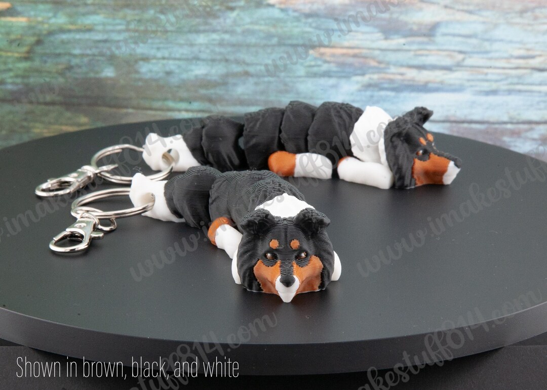 Rough Collie 3d Printed Keychain, Just Because Gift for Her, 3d Dog ...