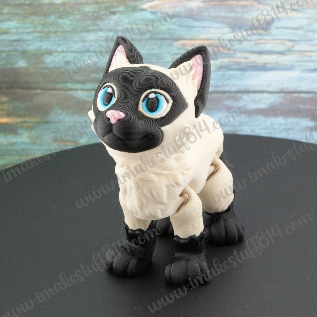 Siamese Cat 3d Printed Fidget Pocket Pet, Just Because Gift for Cat ...