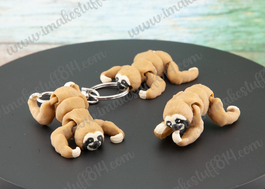 Sloth 3d Printed Keychain, Just Because Gift for Her, Sloth Figurine ...