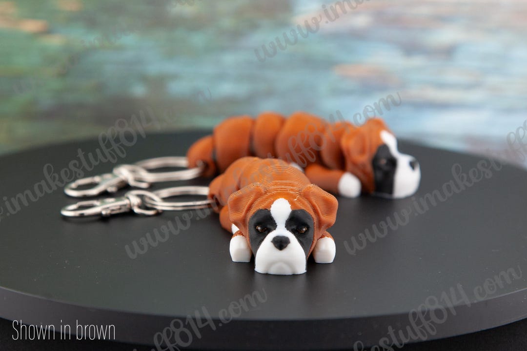 Boxer 3d Printed Keychain, Just Because Gift for Dog Lover, 3d Dog, Bag ...
