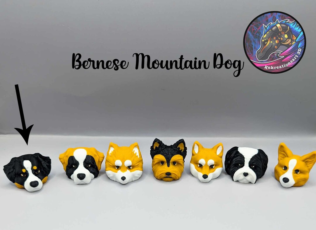 Bernese Mountain Dog Head 3d Printed Keychain, Christmas Gift for Dog ...