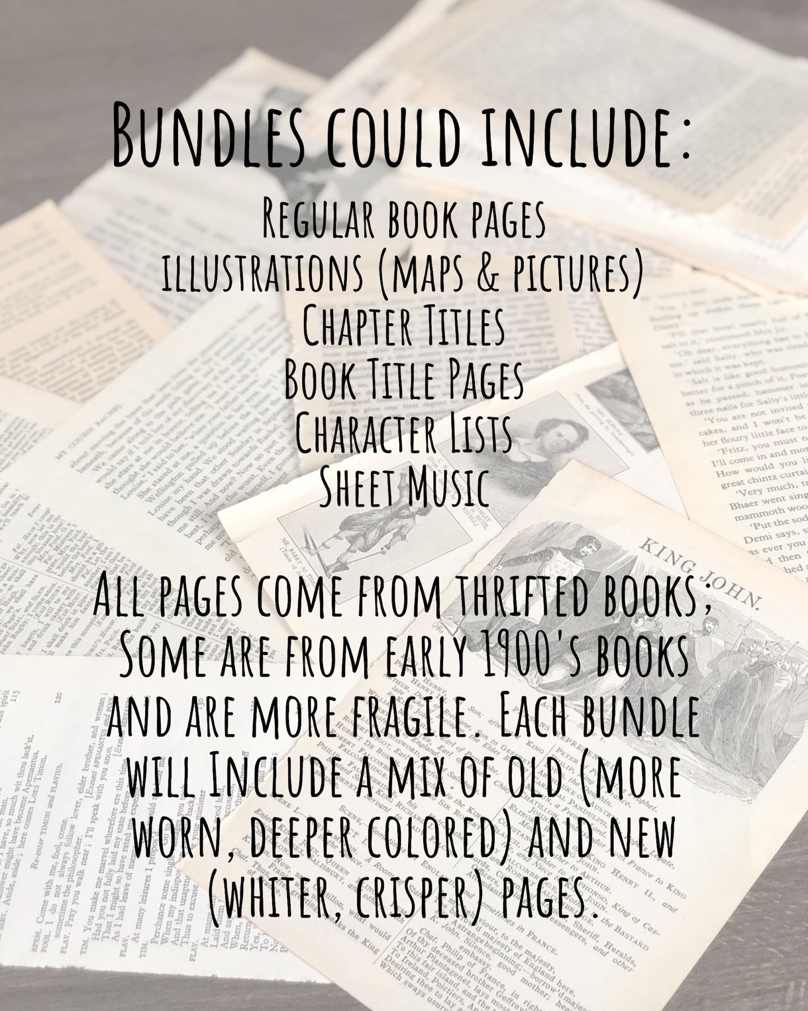 Thrifted Book Page Bundles - Etsy