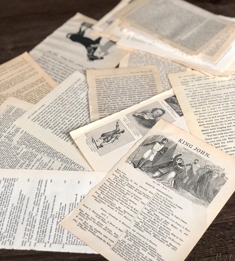 Thrifted Book Page Bundles | Etsy