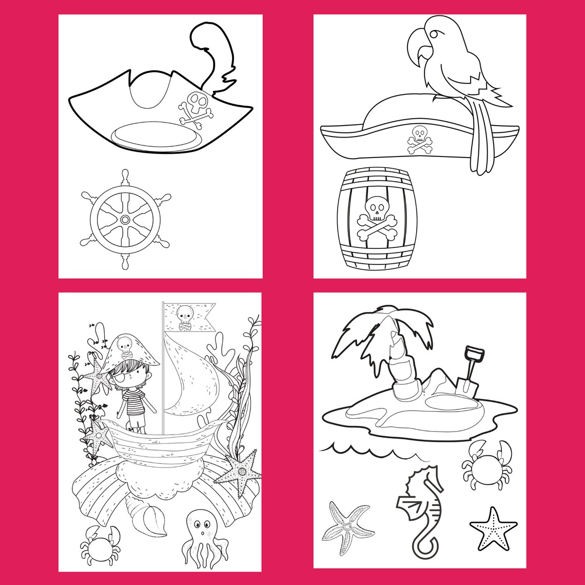 Pirate Princess Coloring Printable Pages Perfect for Kids - Etsy