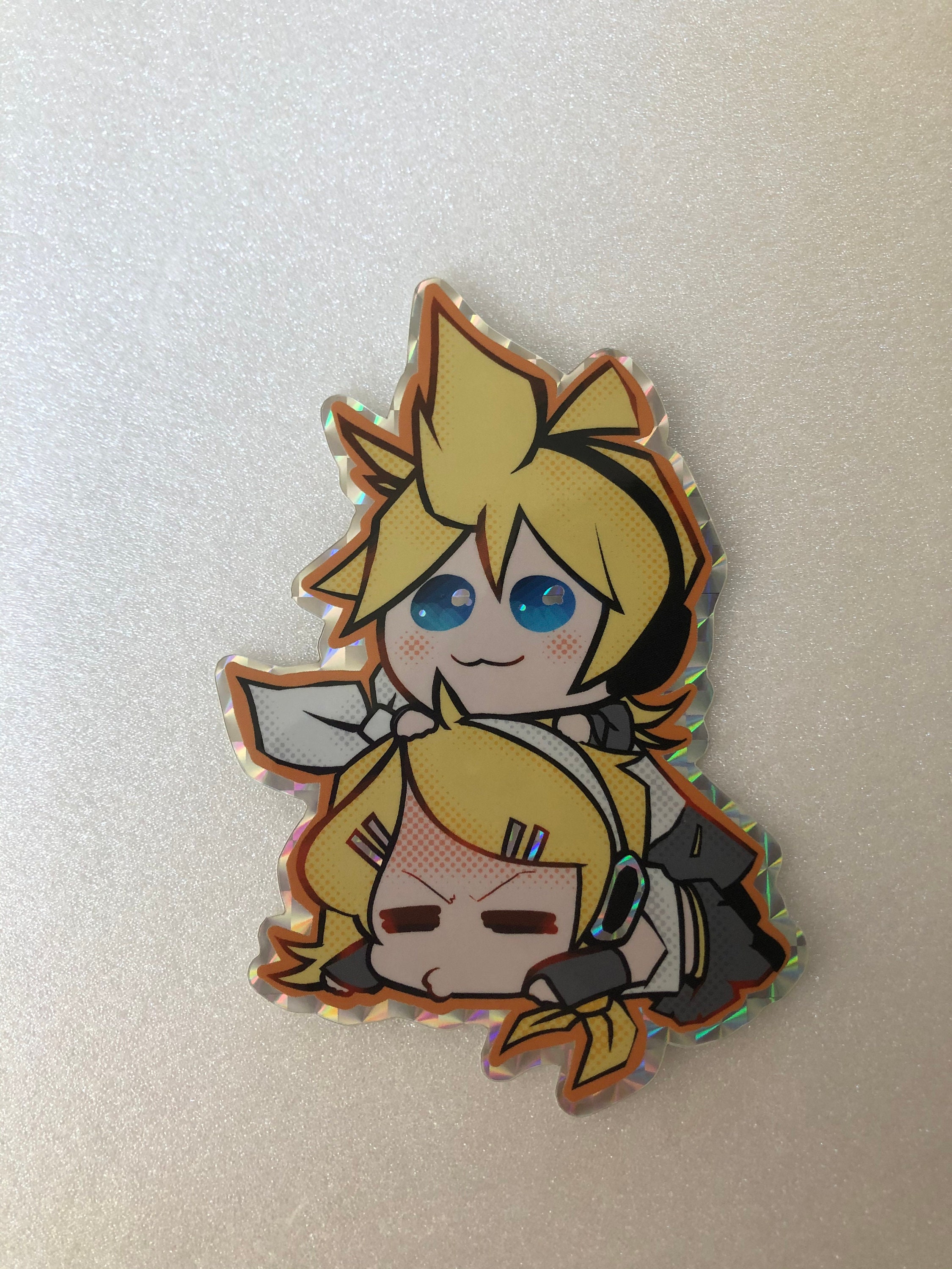Kagamine Rin and Len Chibi Glossy Holo Sticker | Etsy