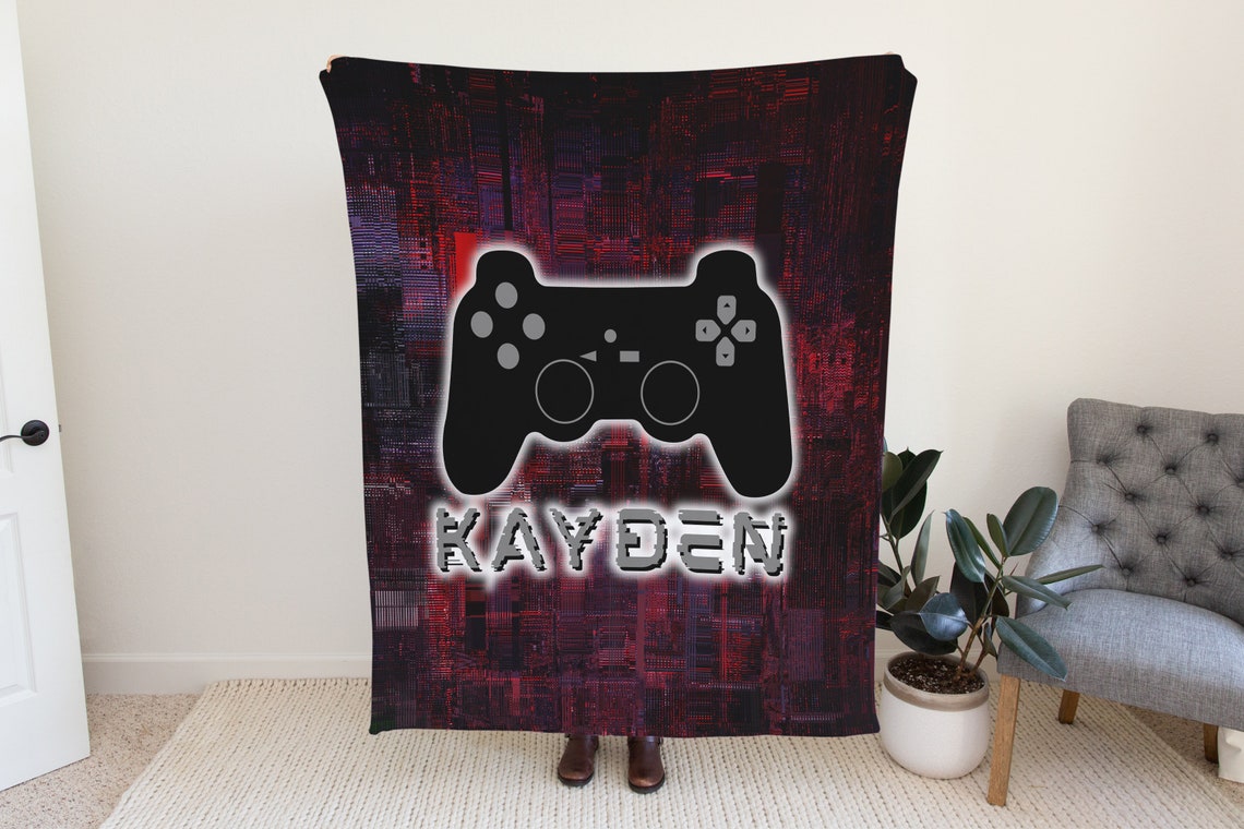 Gamer Blanket Personalized, Video Game Blanket, Custom Name Blanket ...