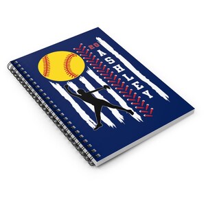 Softball Notebook, Personalized Notebook for Kids, Softball Gift for ...