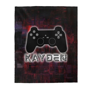 Gamer Blanket Personalized, Video Game Blanket, Custom Name Blanket ...