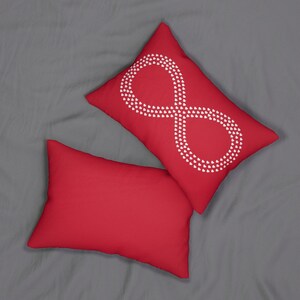 Red Heart Infinity Symbol Lumbar Pillow, Valentines Pillow, Hearts ...