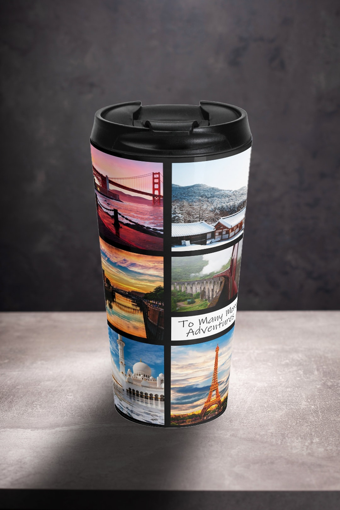 Personalized Photo Travel Mug, Twelve Photo Travel Mug, Custom Photo ...