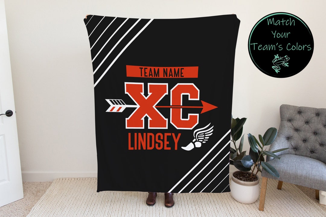 Cross Country Blanket Personalized, Custom XC Arrow Sports Throw ...